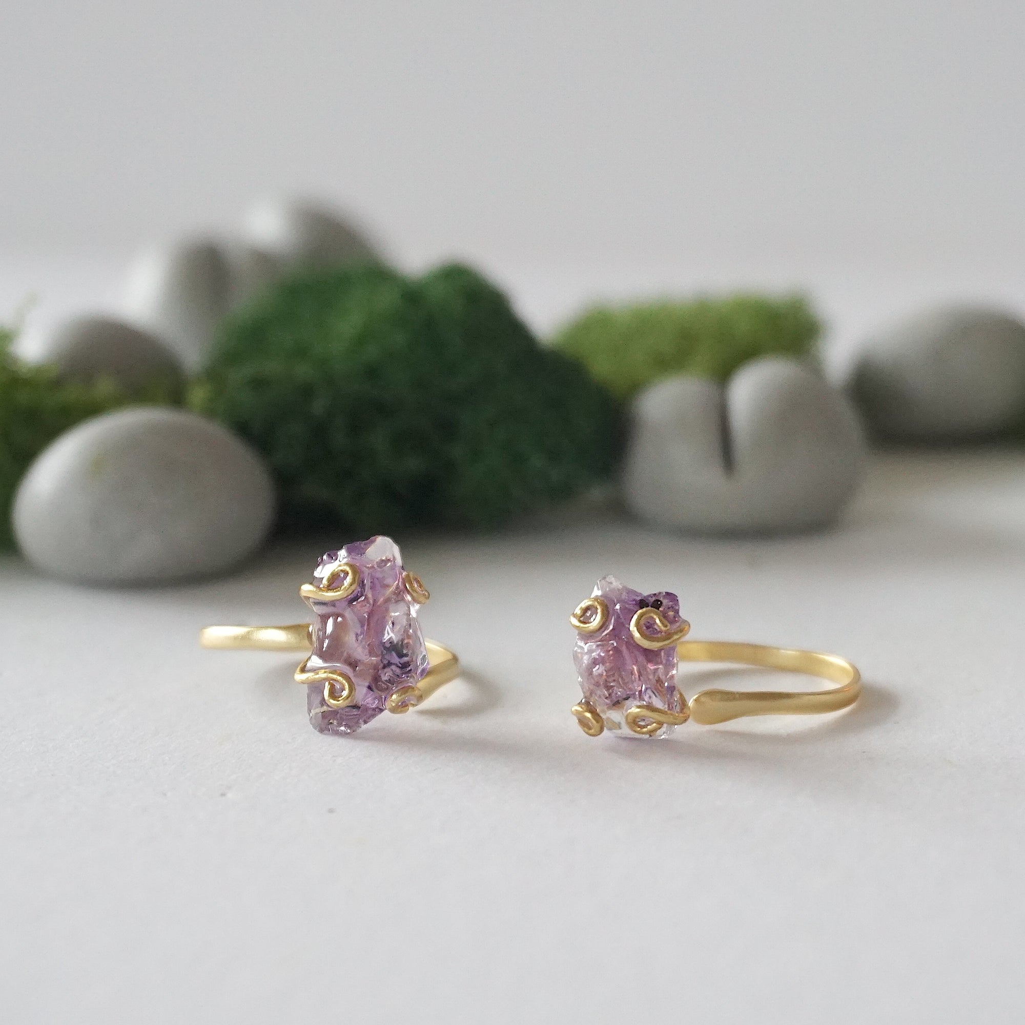 Raw Amethyst Ring | February Birthstone | 14k Gold Vermeil – Designs by ...