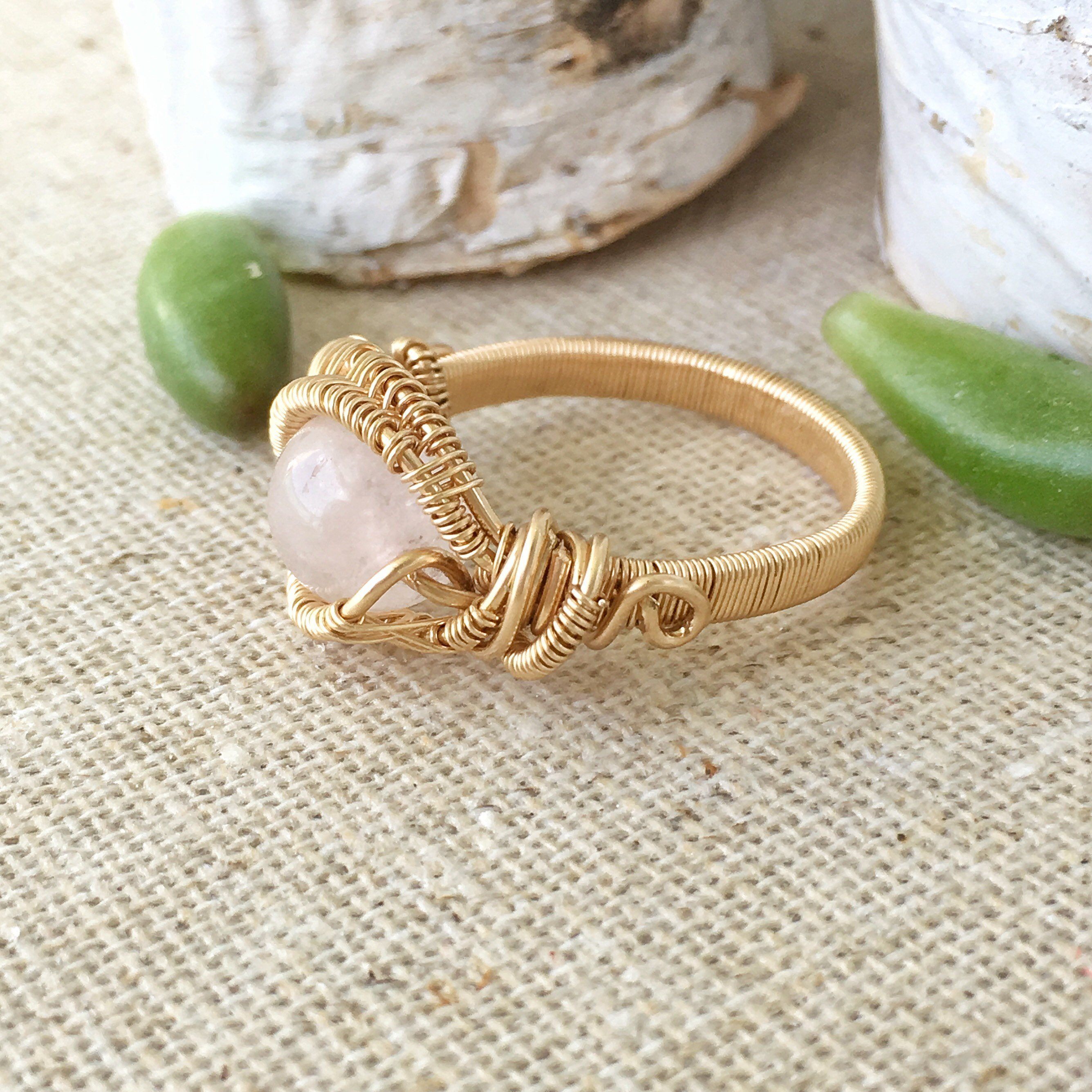 14K Gold Rose Quartz Ring – Designs by Nature Gems