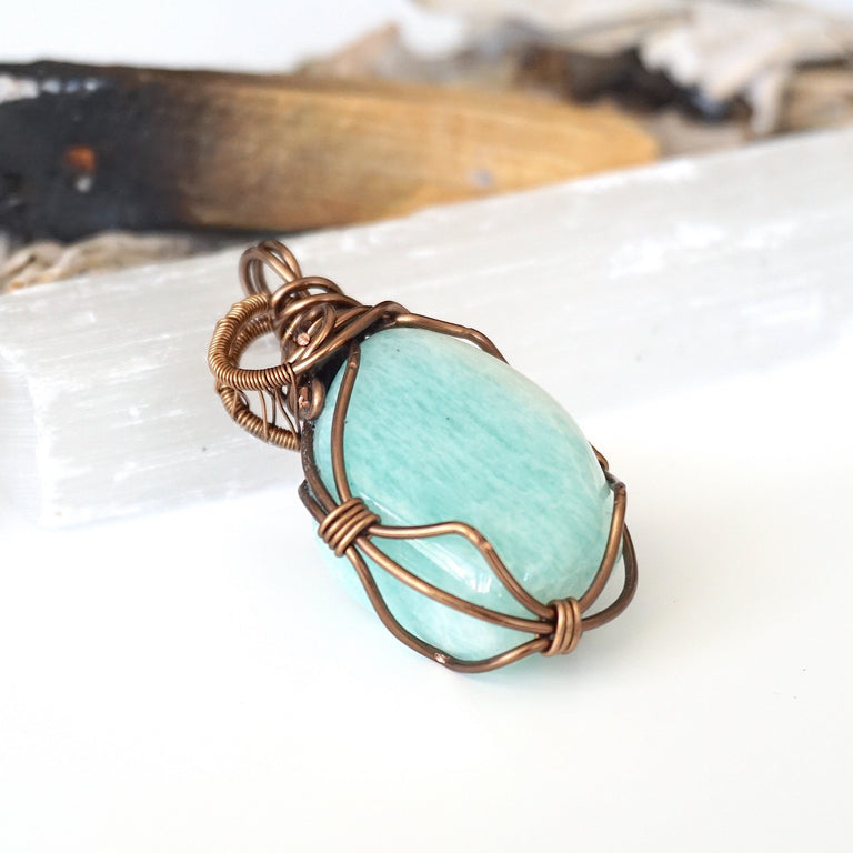 Men's and Women's Antique Bronze Amazonite Necklace – Designs by Nature ...