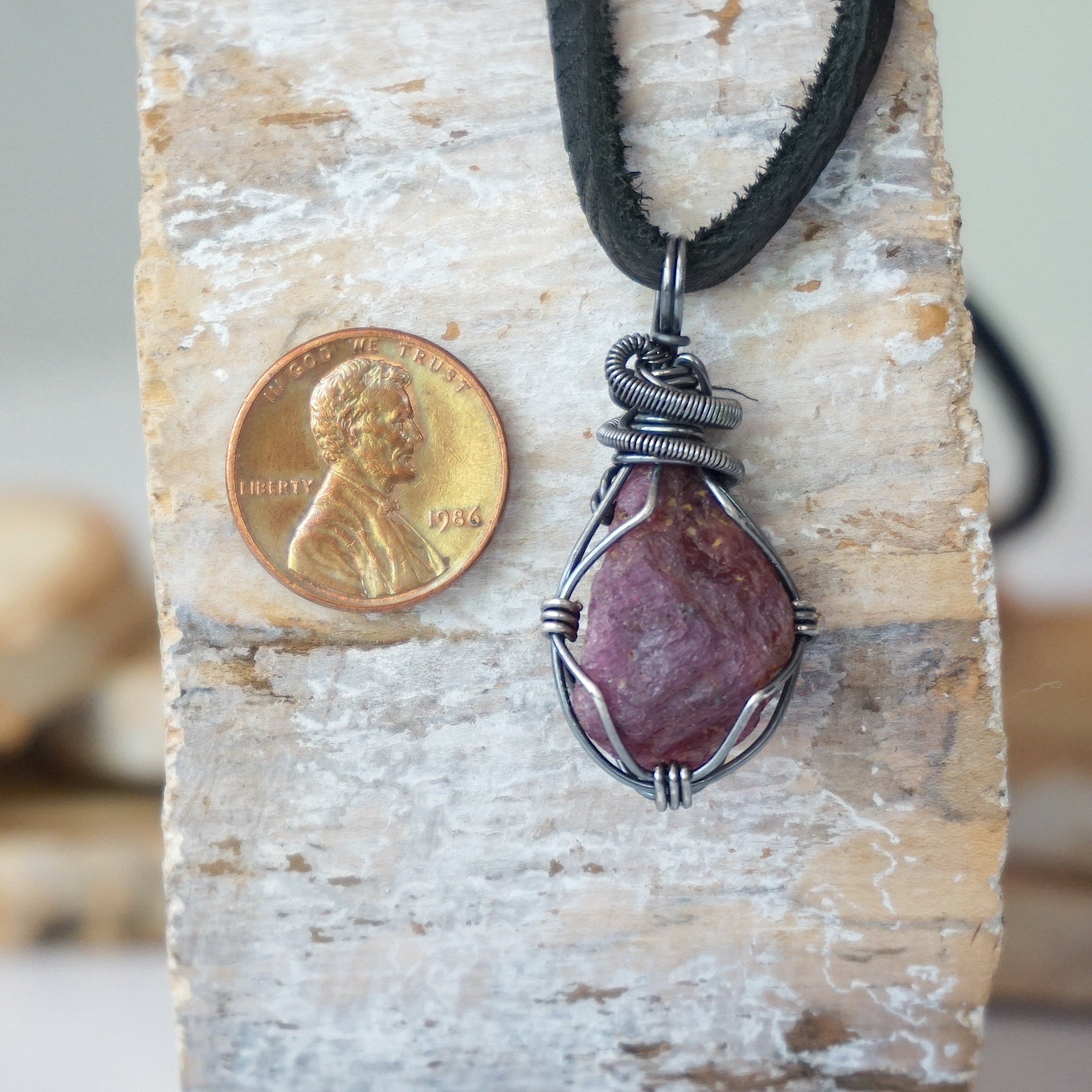 Raw Ruby Necklace - Men's Necklace – Designs by Nature Gems